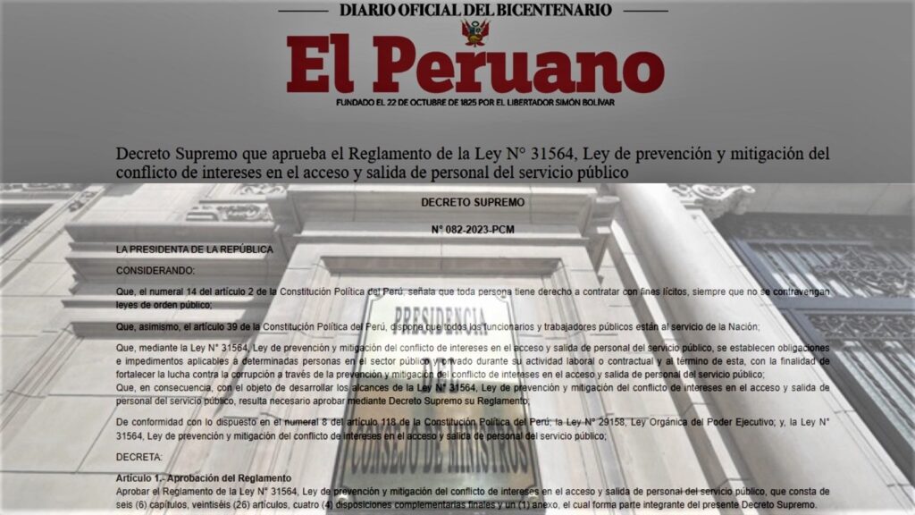 Conozca el reglamento de la Ley 31564 que evita el conflicto de intereses en el ingreso y la ...